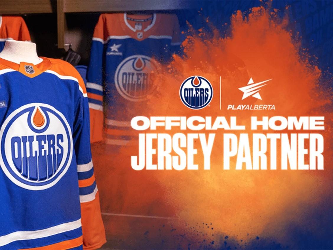 Edmonton Oilers fans outraged over Play Alberta logo on front of team ...